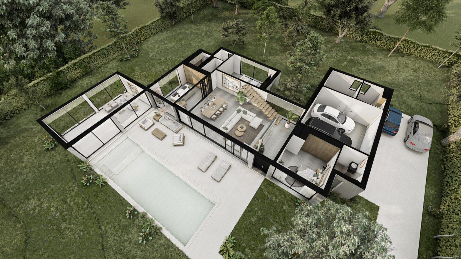 Render Casa 3D - Render de casa - renders viviendas - Renders casas